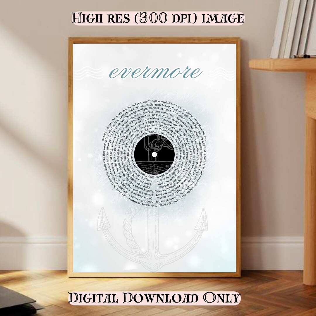 Taylor Swift EVERMORE Poster Vinyl Wall Art 11x14 PNG - Etsy