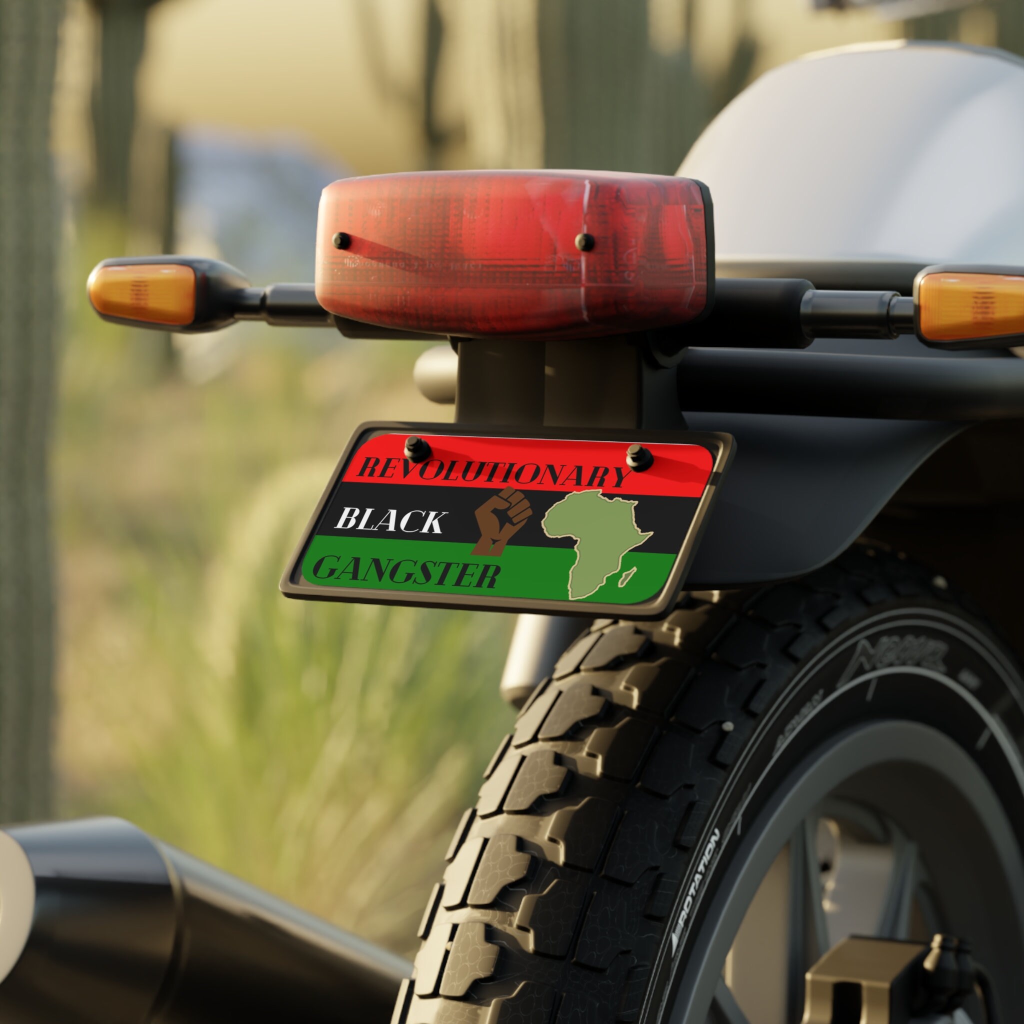 Revolutionary Black Gangster Mini License Plate for Bicycle or ...