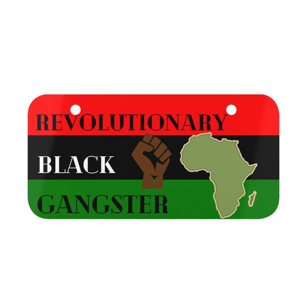 Revolutionary Black Gangster Mini License Plate for Bicycle or ...