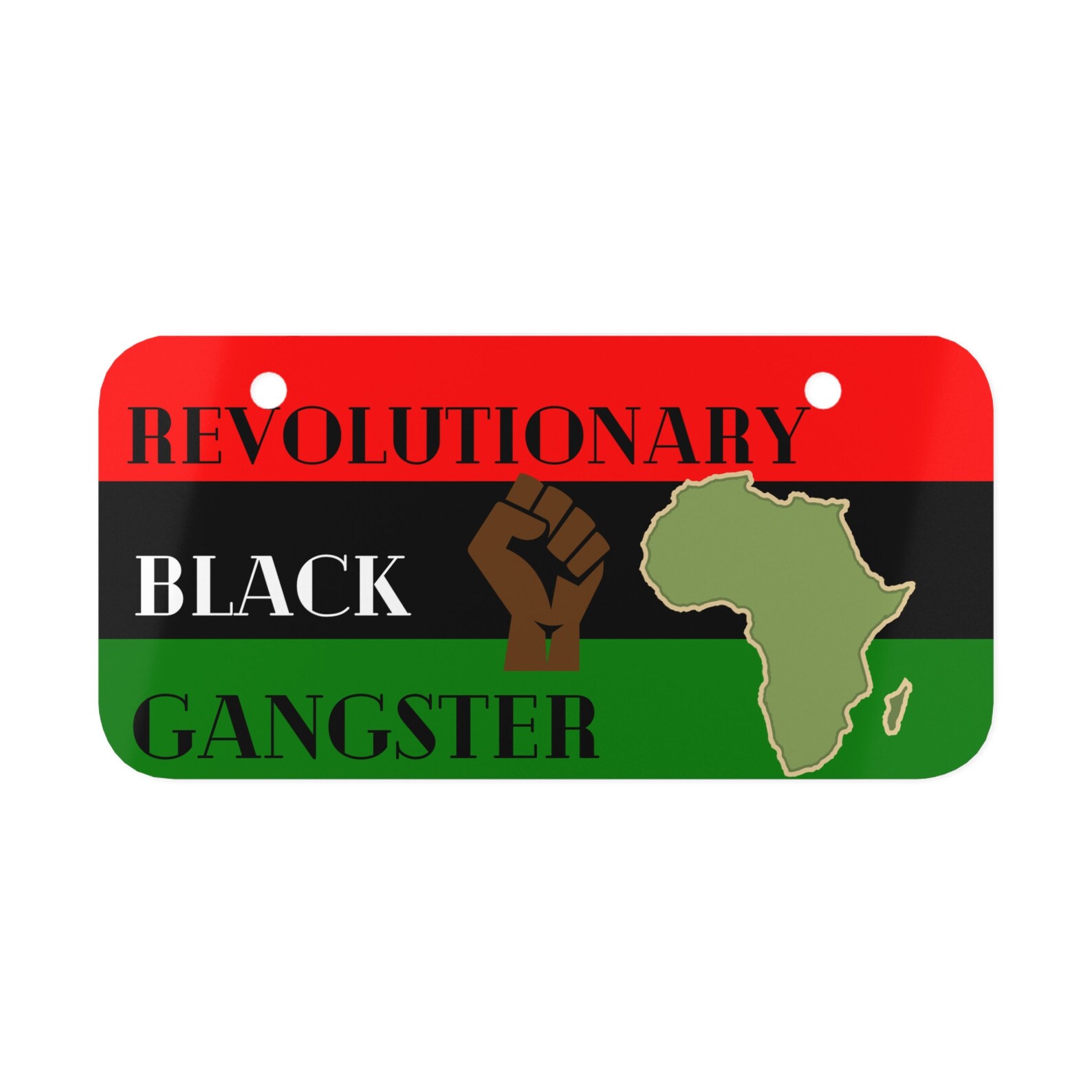 Revolutionary Black Gangster Mini License Plate for Bicycle or ...