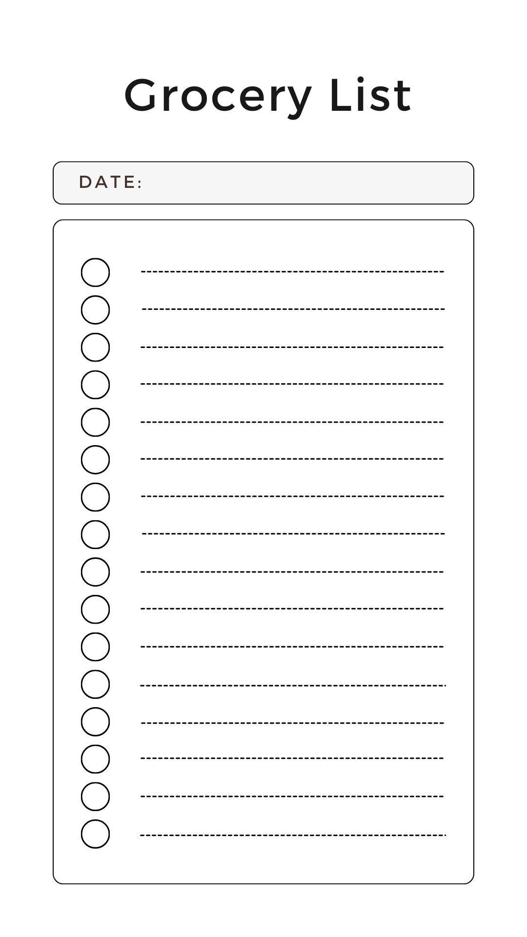 Digital Grocery List, Simple Grocery List, Shopping List - Etsy