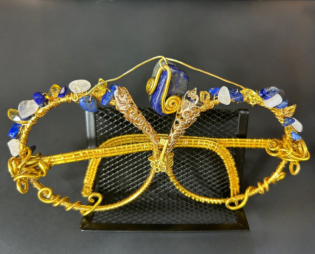 Lapis Luzuli Golden Wire Frames - Etsy
