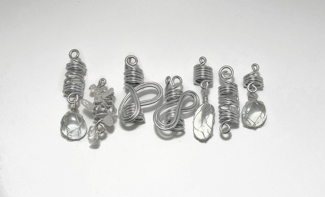 Silver Loc Jewelry Gift Set , (braids Twists) Coil Loc Jewelry Crystals ...
