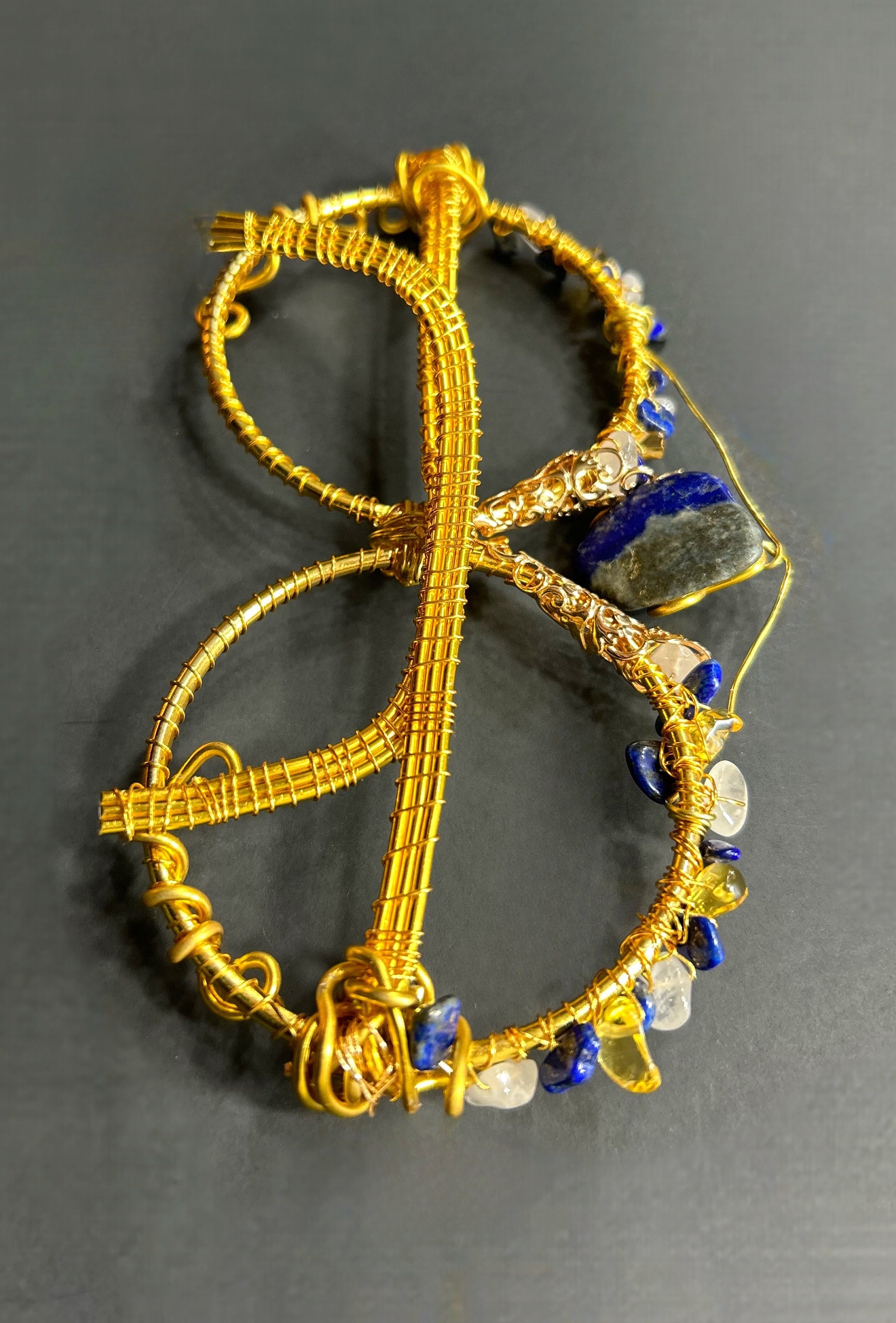 Lapis Luzuli Golden Wire Frames - Etsy