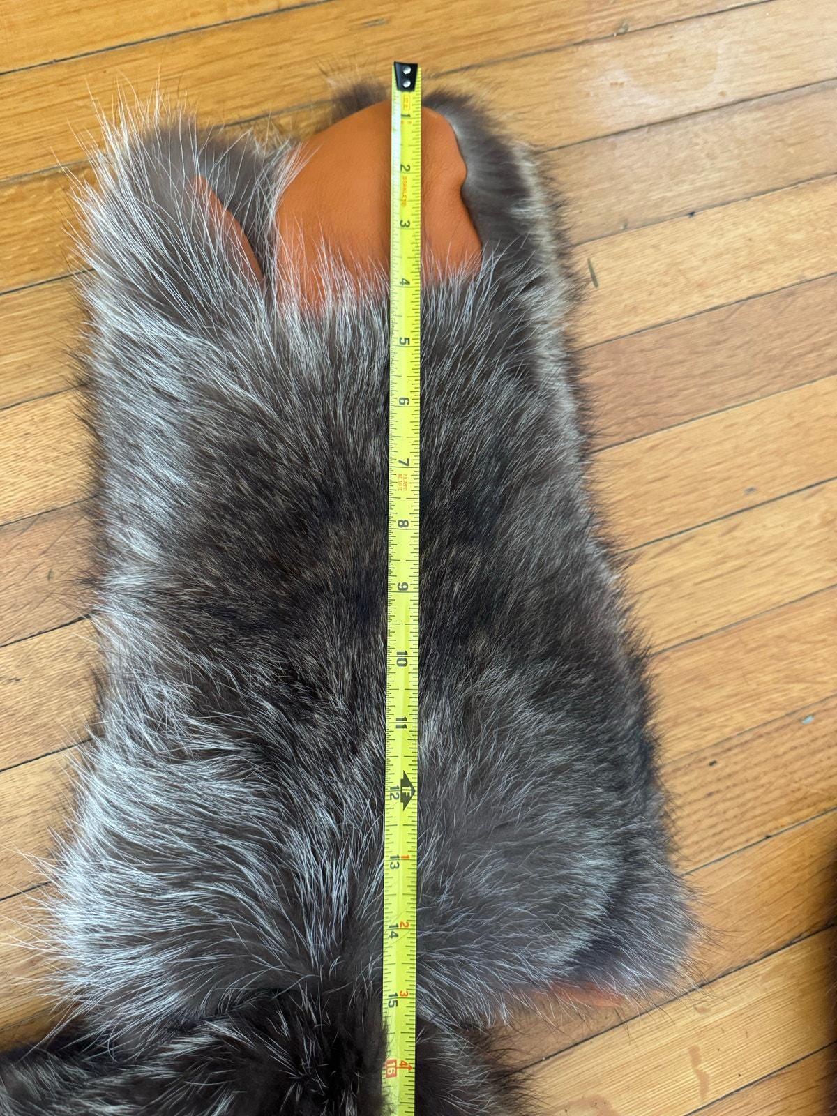 Raccoon Large Natural Fur Mittens With White Mink Linning Unisex ...