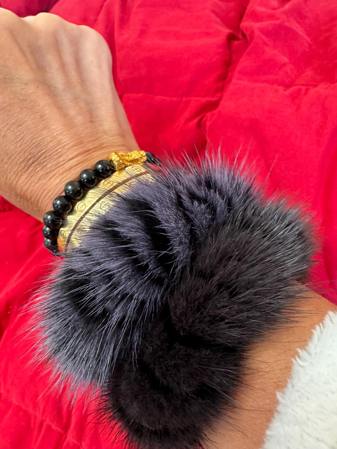 Mink Furry Scrunchy , Pack of 2 , Different Colors Mink Fur Scrunchy ...