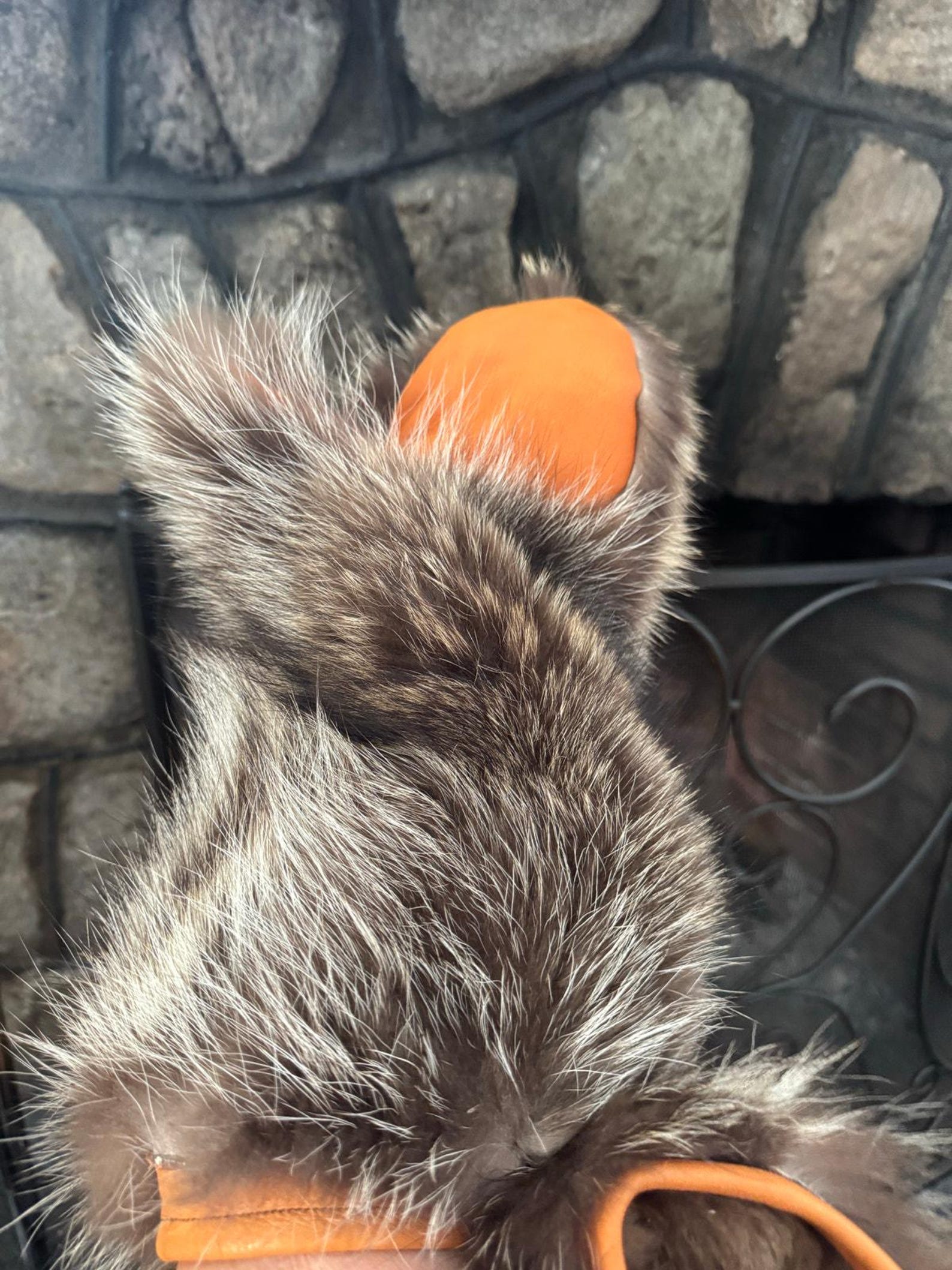 Raccoon Large Natural Fur Mittens With White Mink Linning Unisex ...