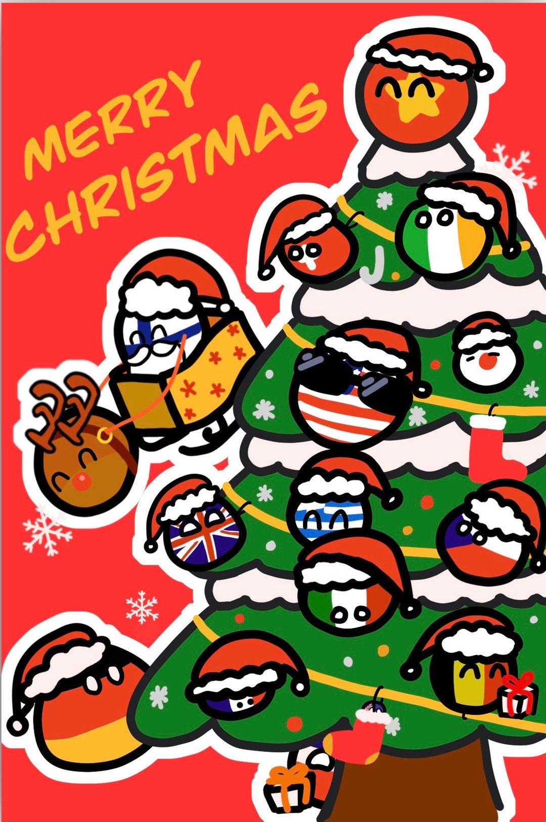 Countryball Christmas Card 20cm15cm - Etsy