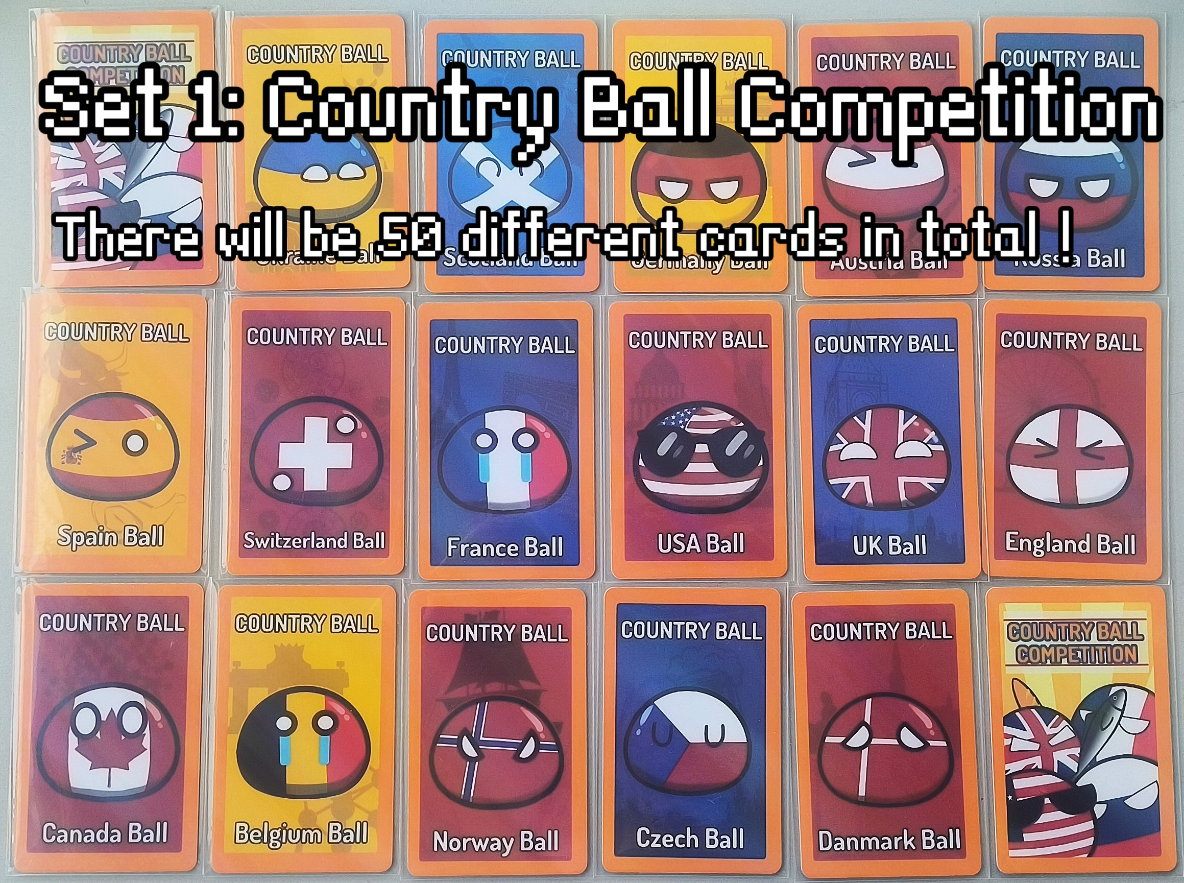 One Pack of Country Ball Cards 5 Cards - Etsy