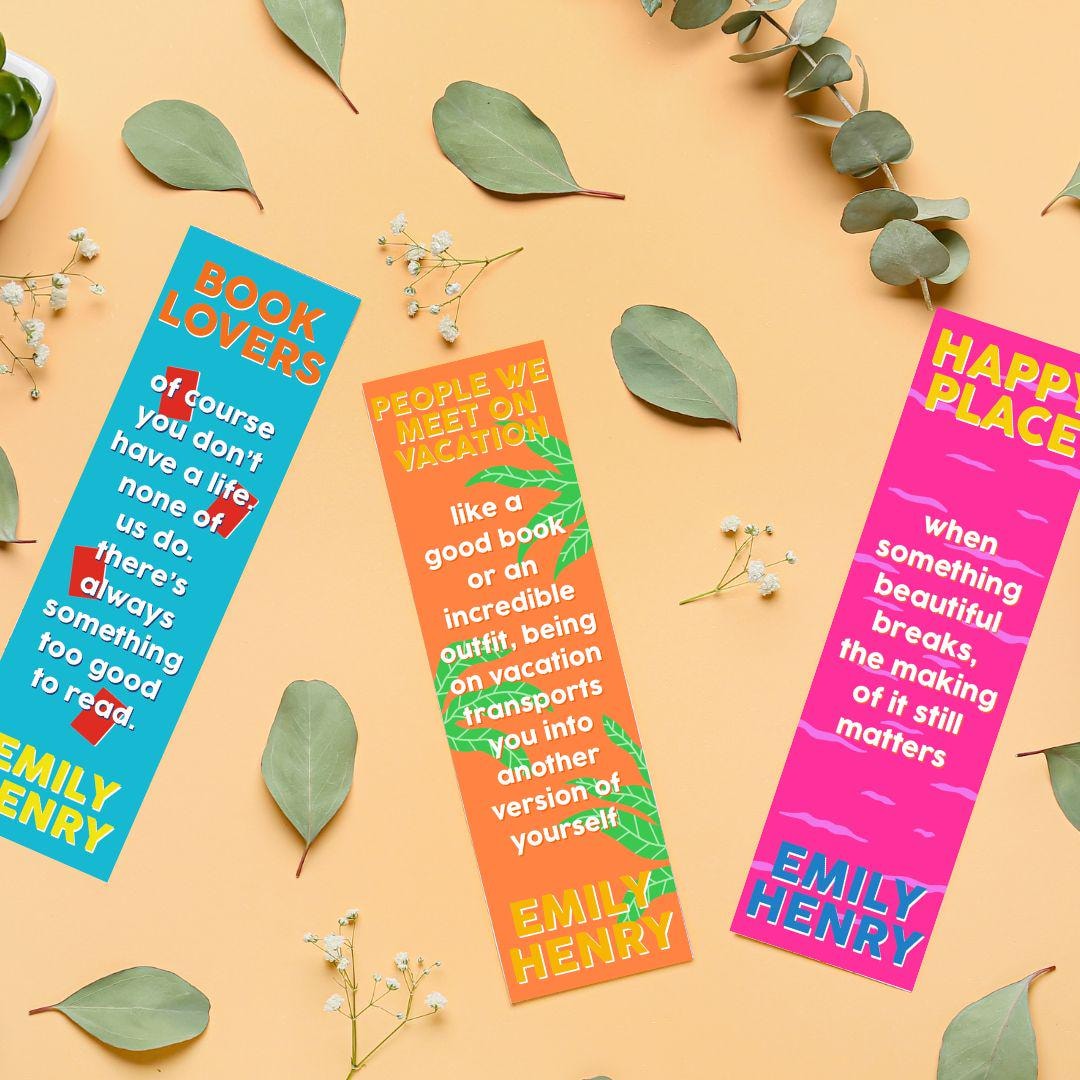 Set of 4 Emily Henry-inspired Digital Bookmarks | Literary Bookmark ...