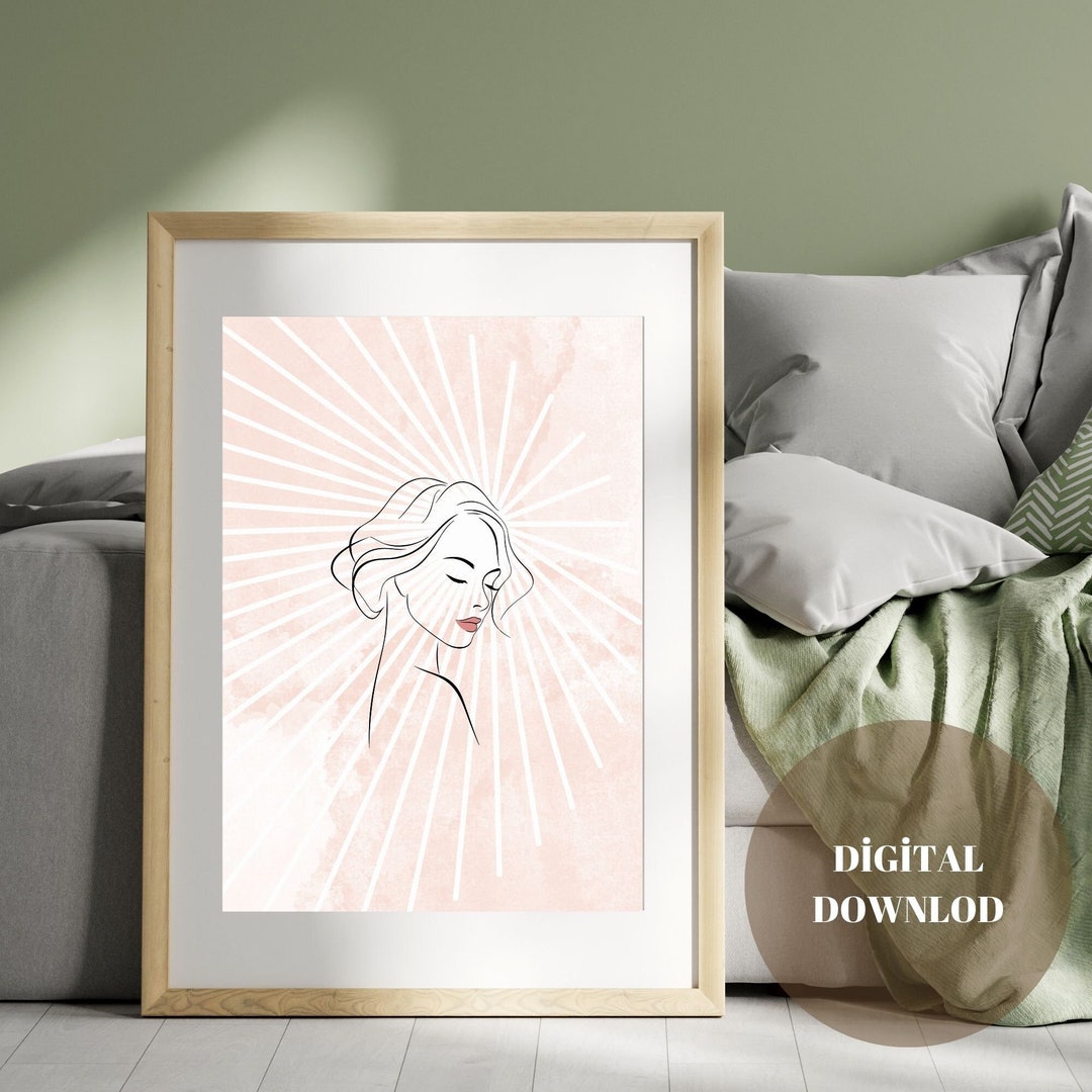 Woman Line Drawing Art Print, Minimalist Feminine One Line Wall Home ...