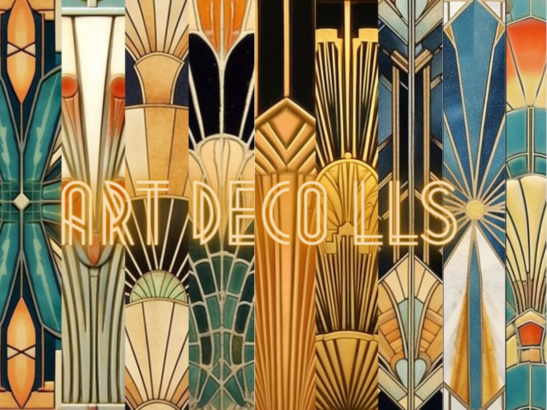 Art Deco Digital Paper, Pack of 10, Deco 1920s Patterns, Digital ...