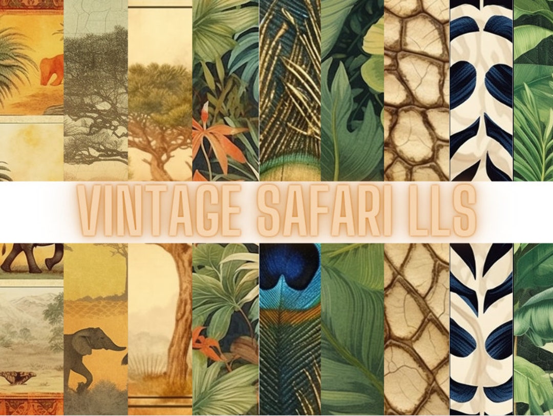 Vintage Safari Scrapbook Digital Paper Pack of 10, Old Paper, Vintage ...