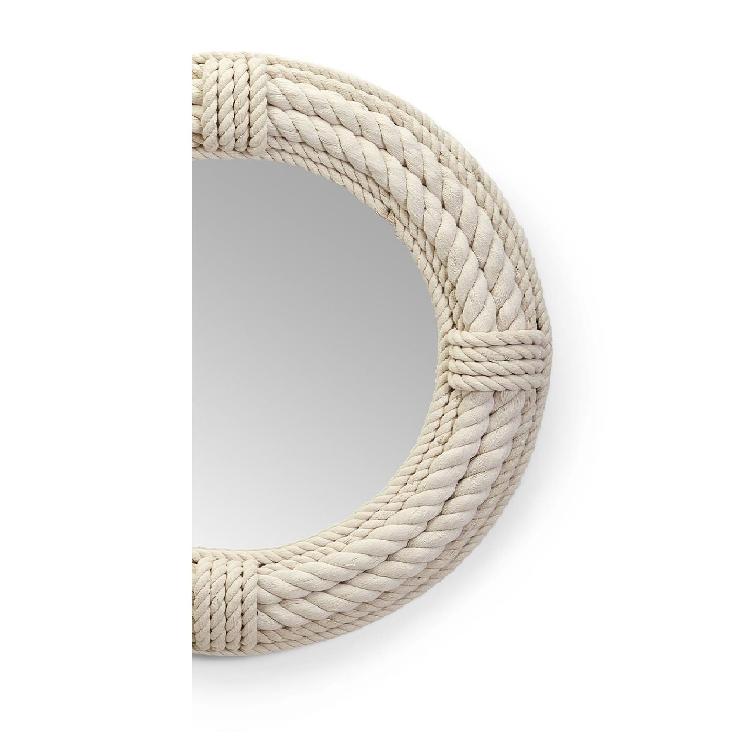 MDF Wood White Rope Mirror Rustic Nautical Wall Mount Mirror - Etsy