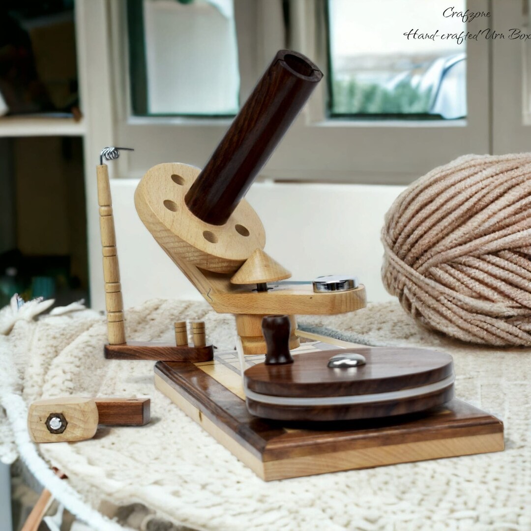 Handmade Multi Wood Hand Operated Premium Crafted Knitting Ball Winder ...