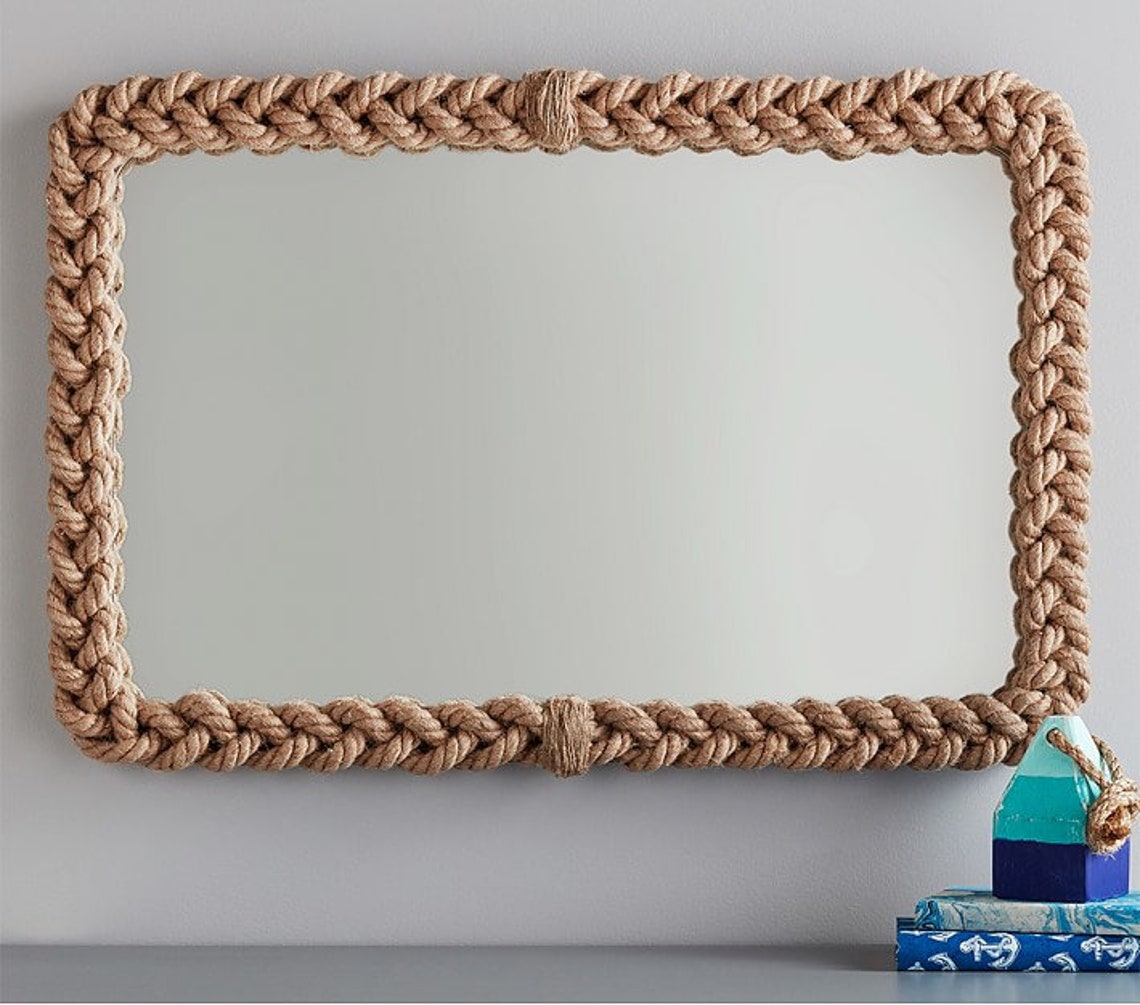 Handmade Vertical Rectangle Jute Rope Mirror Rustic Nautical - Etsy