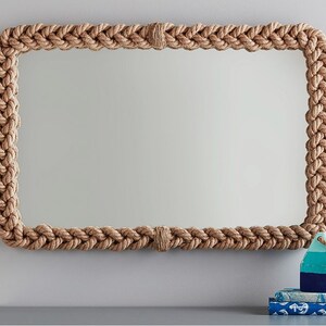 Handmade Vertical Rectangle Jute Rope Mirror Rustic Nautical - Etsy