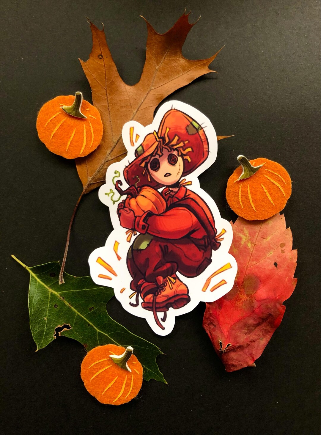 Sammy the Scarecrow Matte Sticker - Etsy