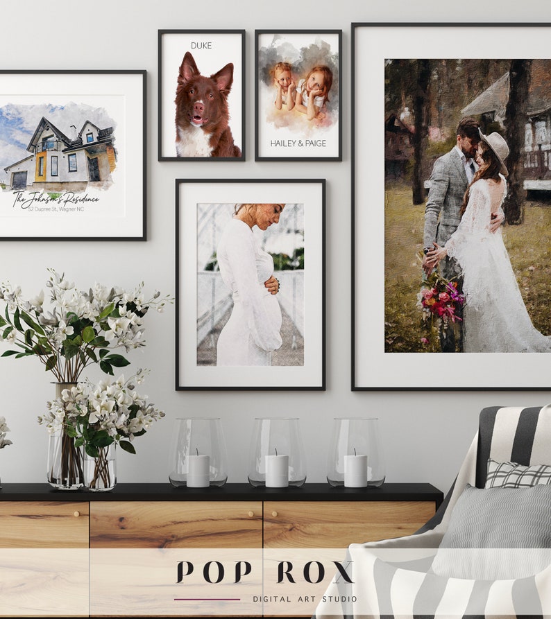 Custom Art Print From Photo, Memorial Gift, Watercolor Portrait ...