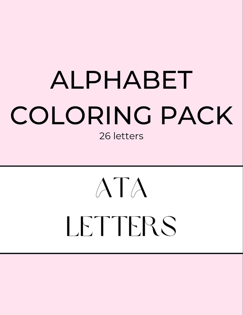 Alphabet Coloring Pack - Etsy