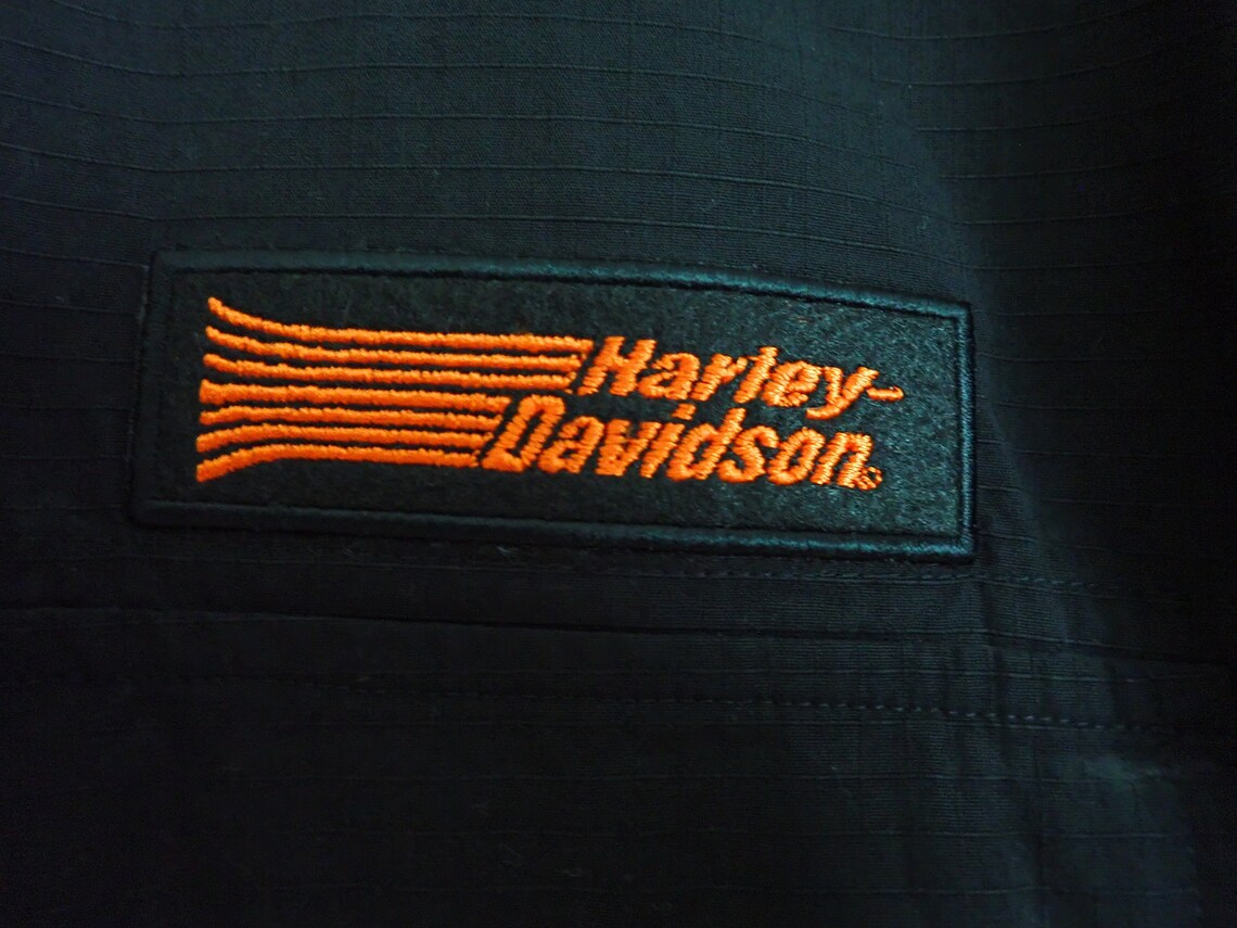 Vintage Harley Davidson Shortsleeve Snap Closure Work Shirt Mens Size M ...