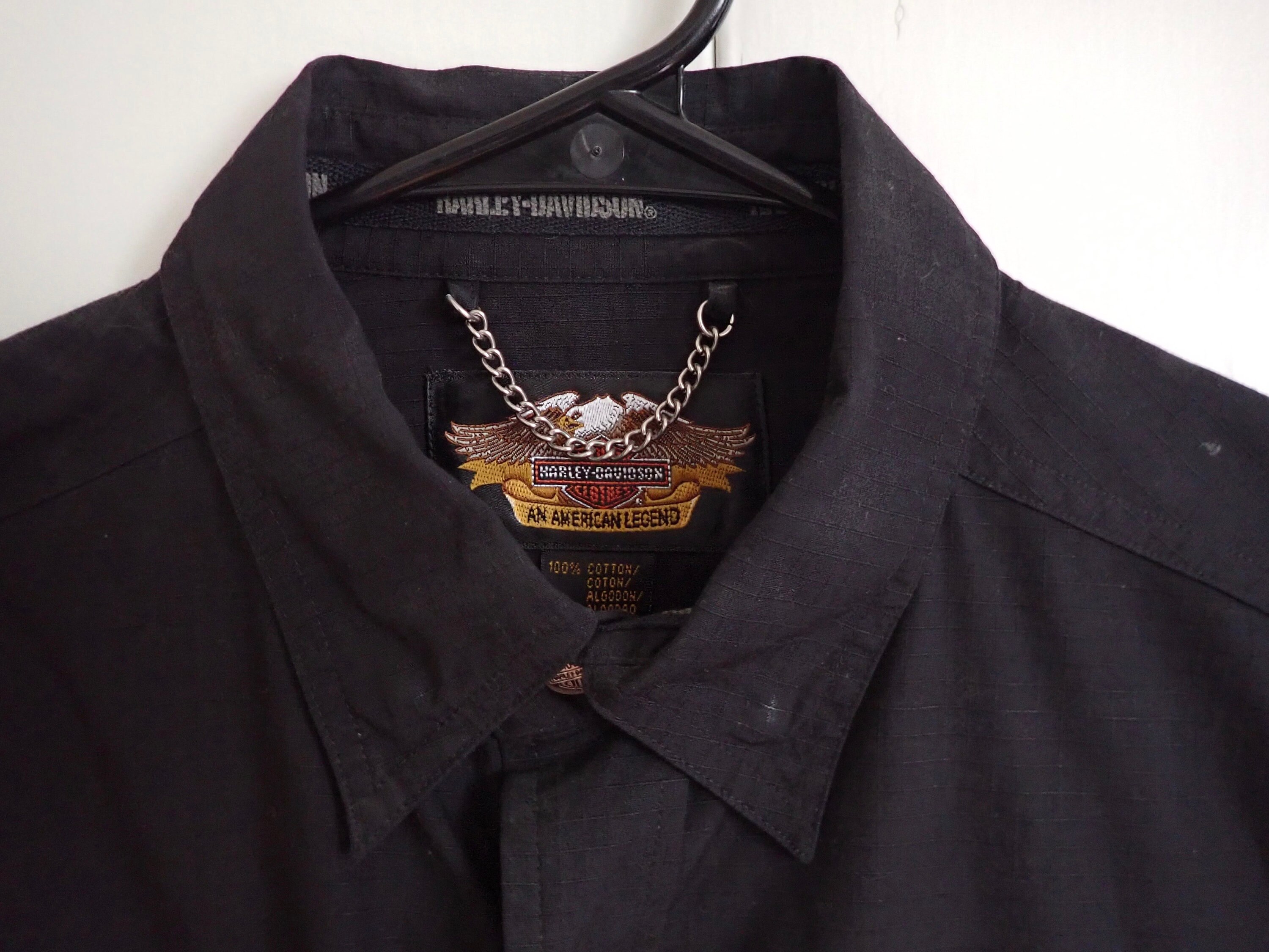 Vintage Harley Davidson Shortsleeve Snap Closure Work Shirt Mens Size M ...