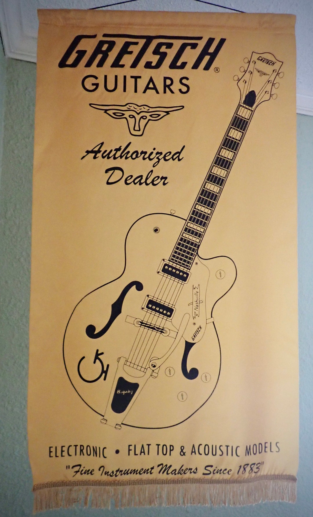 NOS Vintage Gretsch Guitar Satin Showroom Authorized Dealer - Etsy