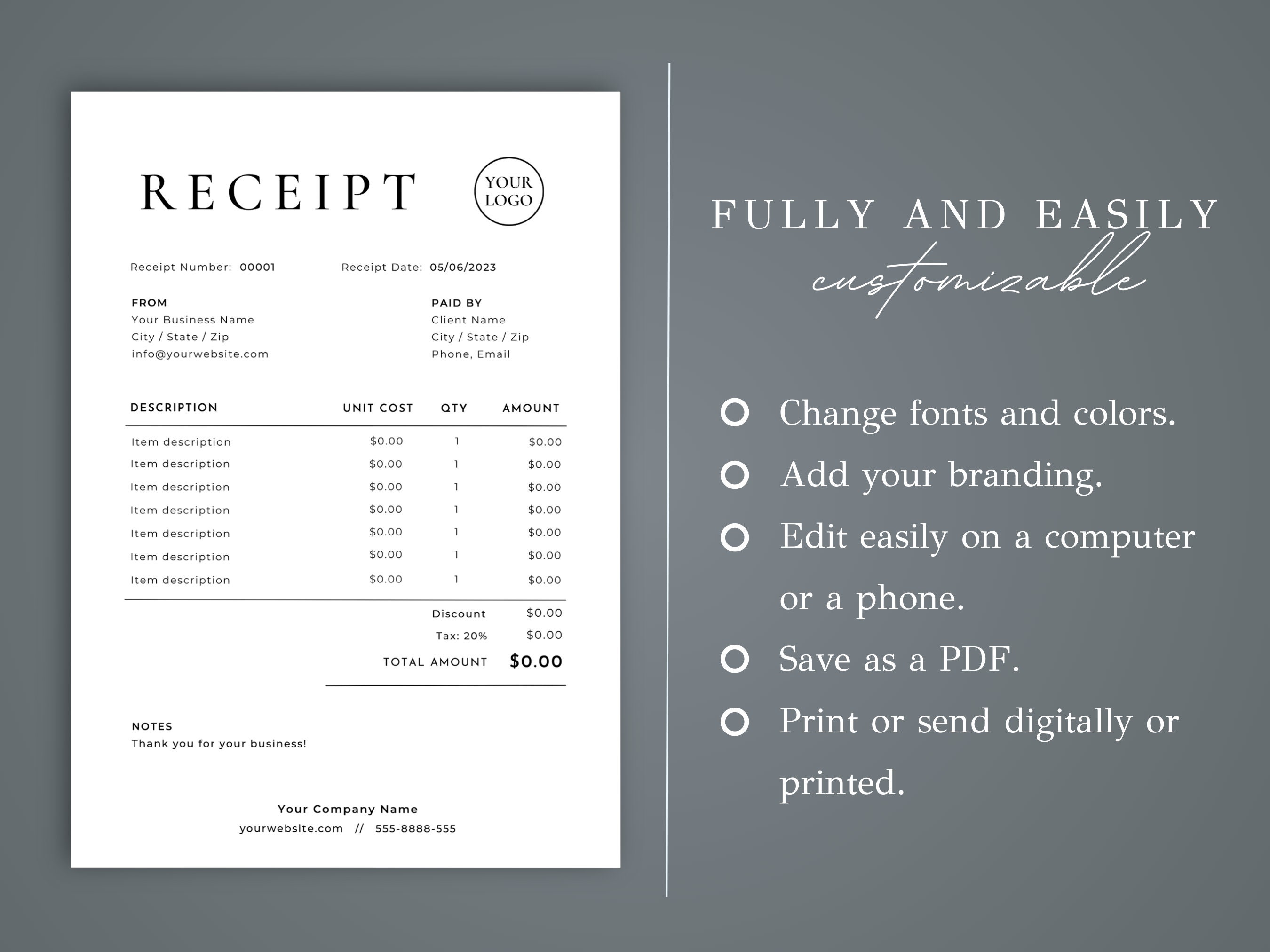 Receipt Template Google Docs | Receipt for Small Business | Editable ... Receipt Template Google Docs | Receipt for Small Business | Editable ...