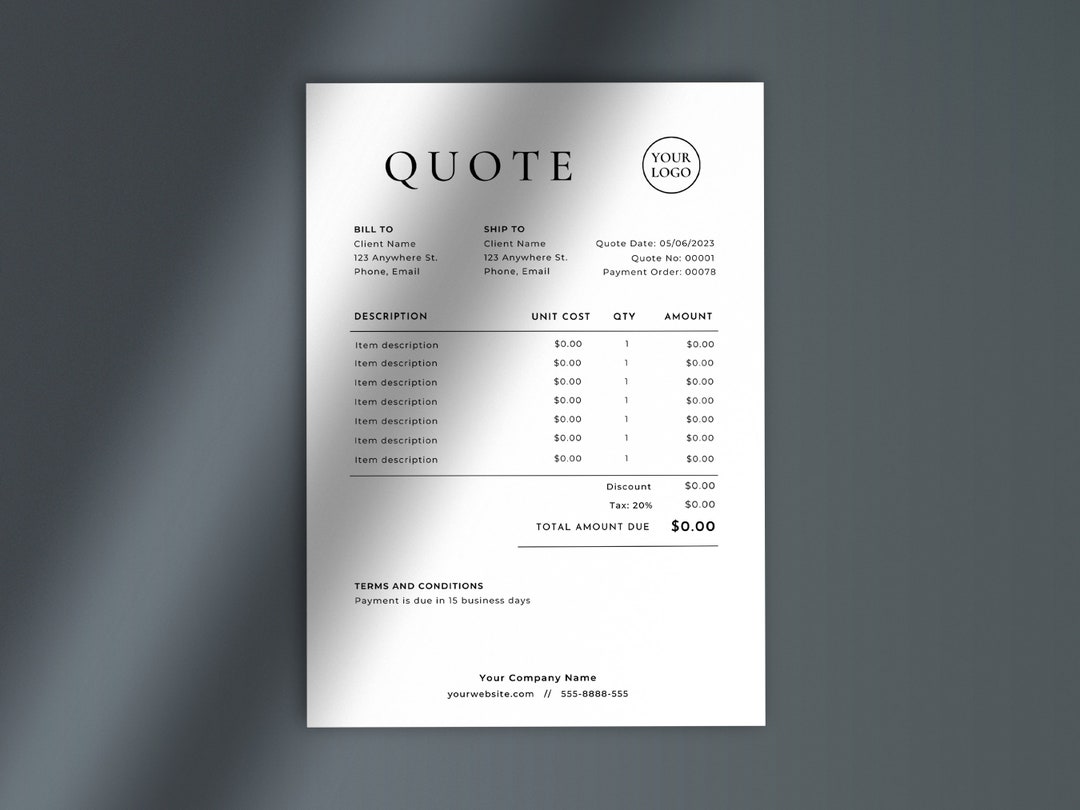 Price Quote Template in Google Docs | Price Quote for Small Business ...