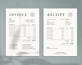 Invoice Receipt in Google Docs | Receipt Template Bundle | Editable ...