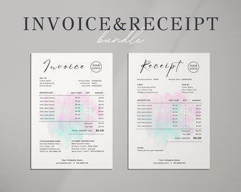 Invoice Receipt in Google Docs | Receipt Template Bundle | Editable ...