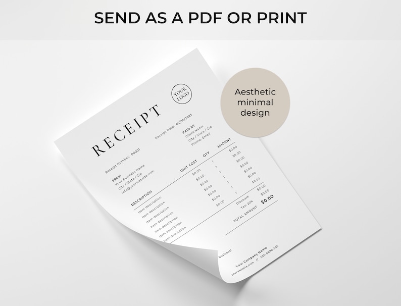 Receipt Template Google Docs | Receipt for Small Business | Editable ...
