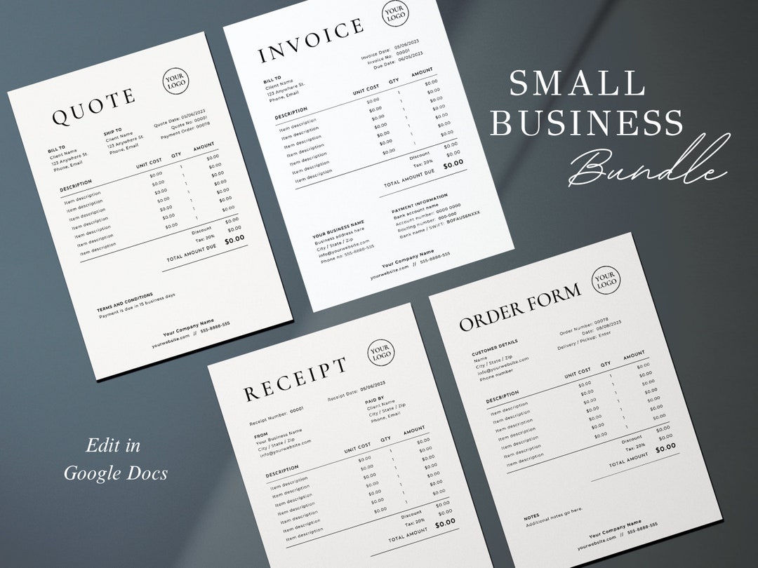 Business Template Bundle Google Docs | Invoice Template | Receipt ...