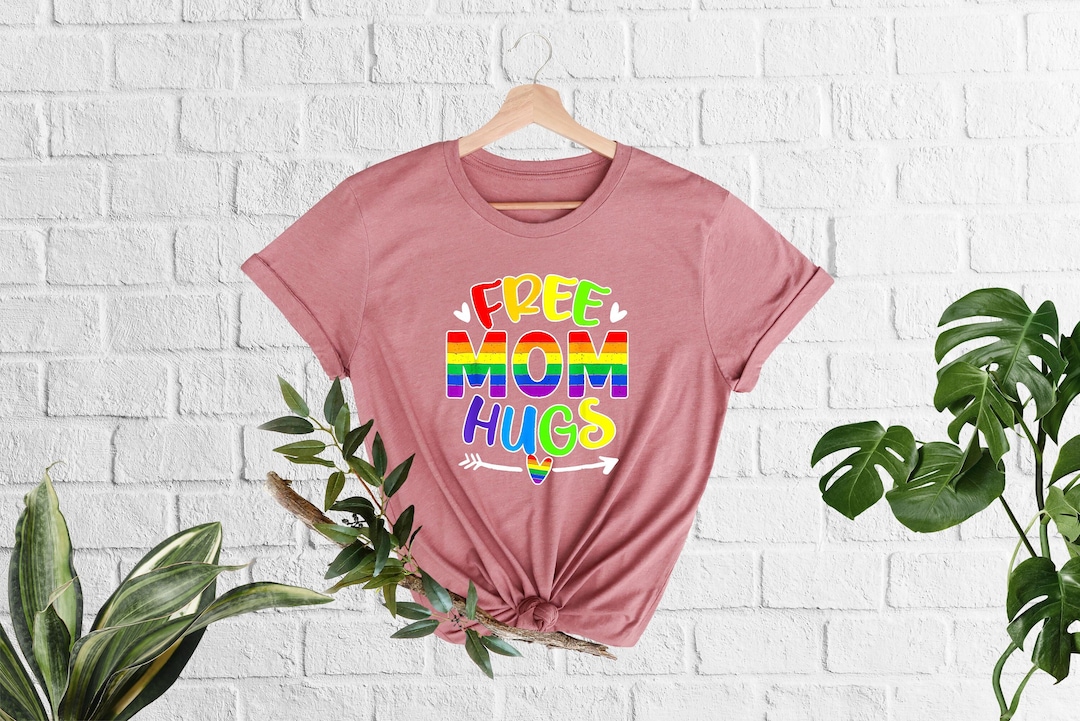 Free Mom Hugs T-shirt, Proud Mom, Gay Gifts, Lesbian Pride, Pride Month ...