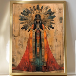 Pachamama Wall Art, Incan Goddess of Fertility and Harvest, Incan ...