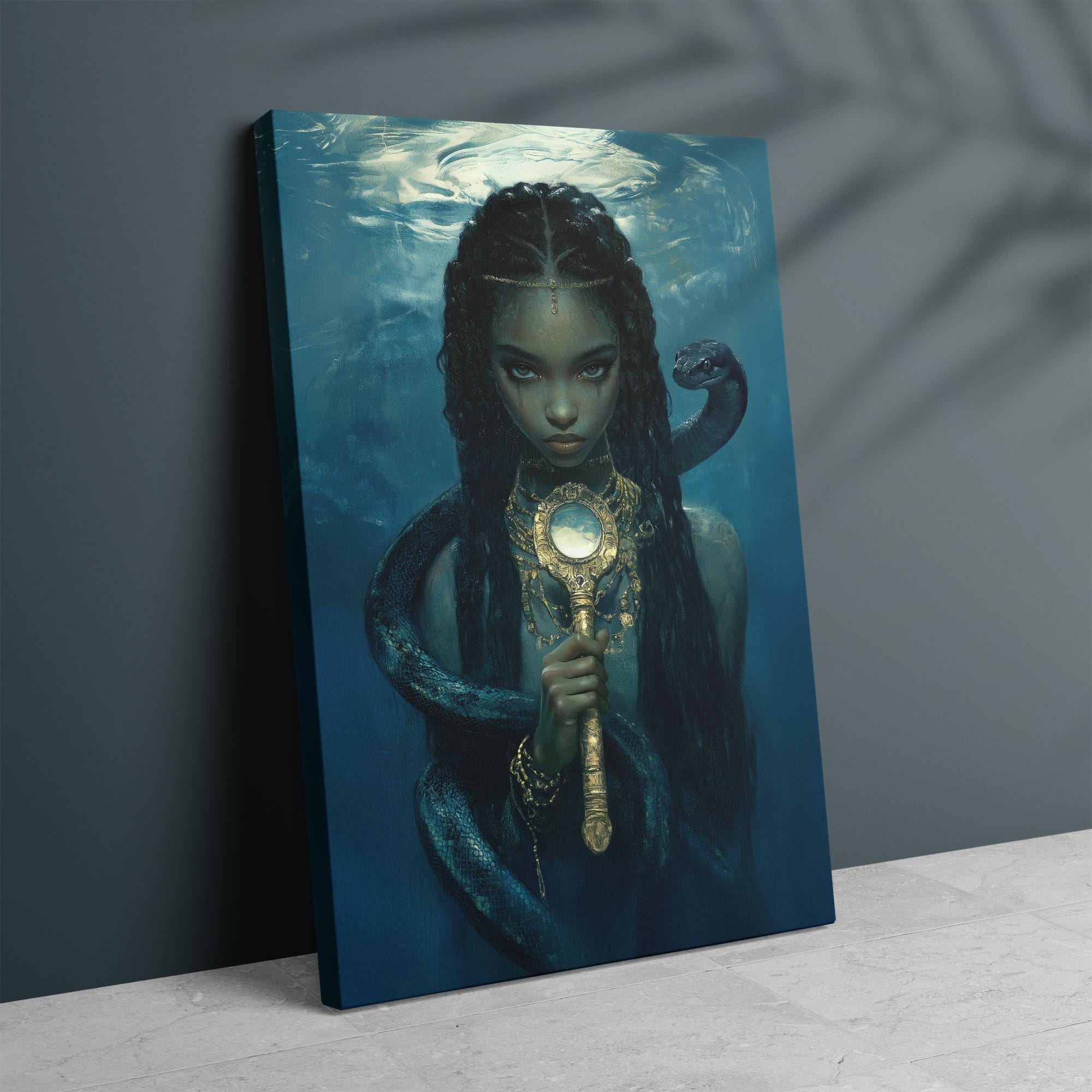 Mami Wata Goddess Wall Art | African Mythology Water Spirit Print ...