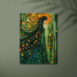 Goddess Flidais Canvas Art Nouveau Print, Celtic Goddess of Forest ...