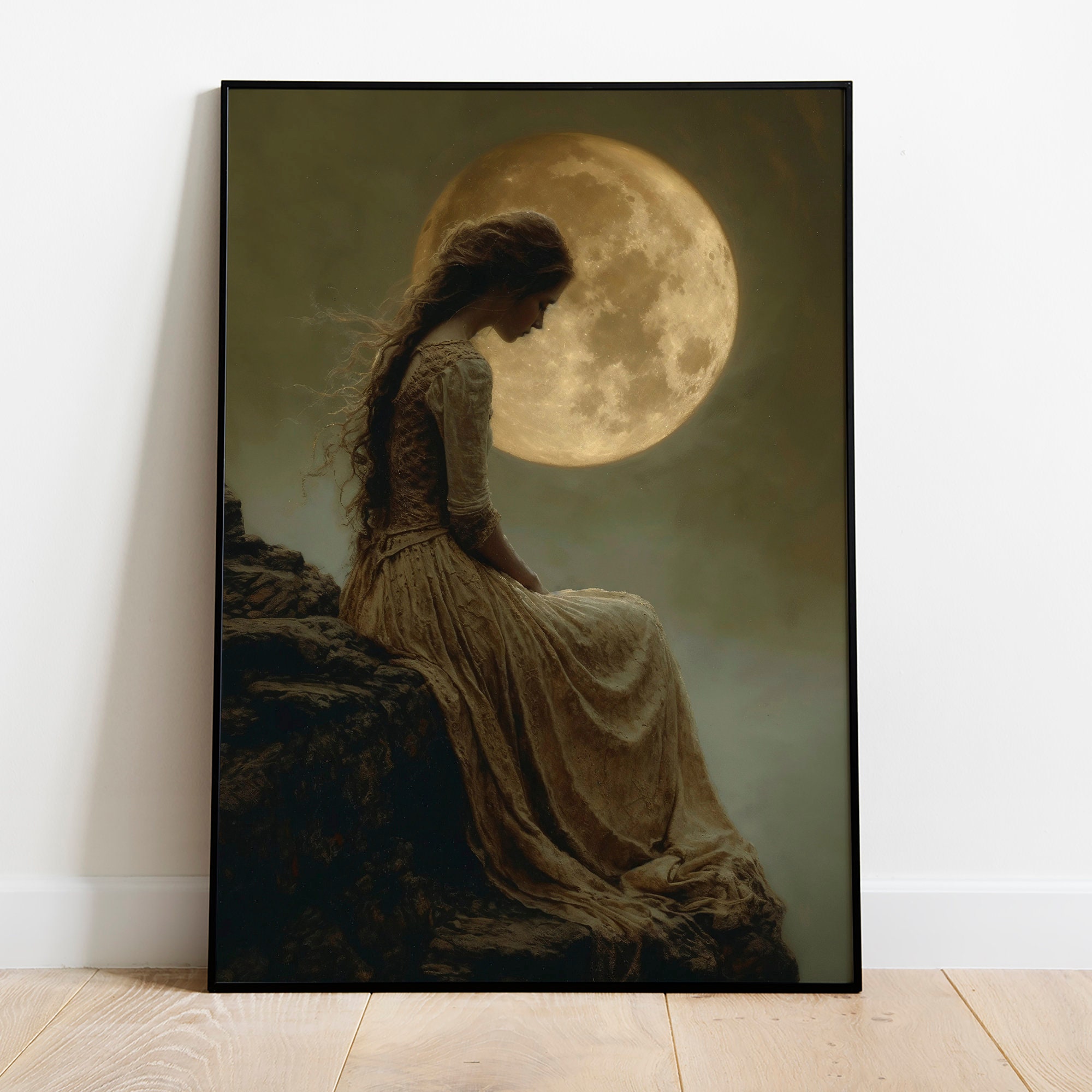 Selene Premium Matte Poster, Greek Goddess of the Moon, Art Nouveau ...