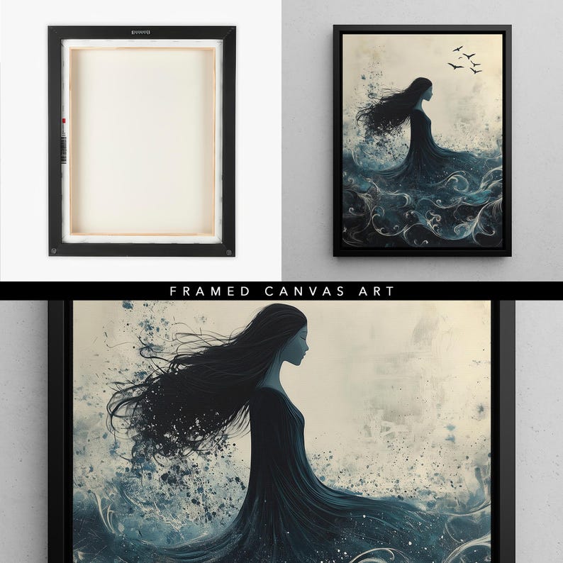 Sedna Goddess of the Sea Wall Art | Inuit Mythology Decor | Moody Blue ...