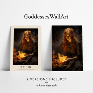 Goddess Brigid Wall Art Romanticism Style, Celtic Goddess of Fire and ...