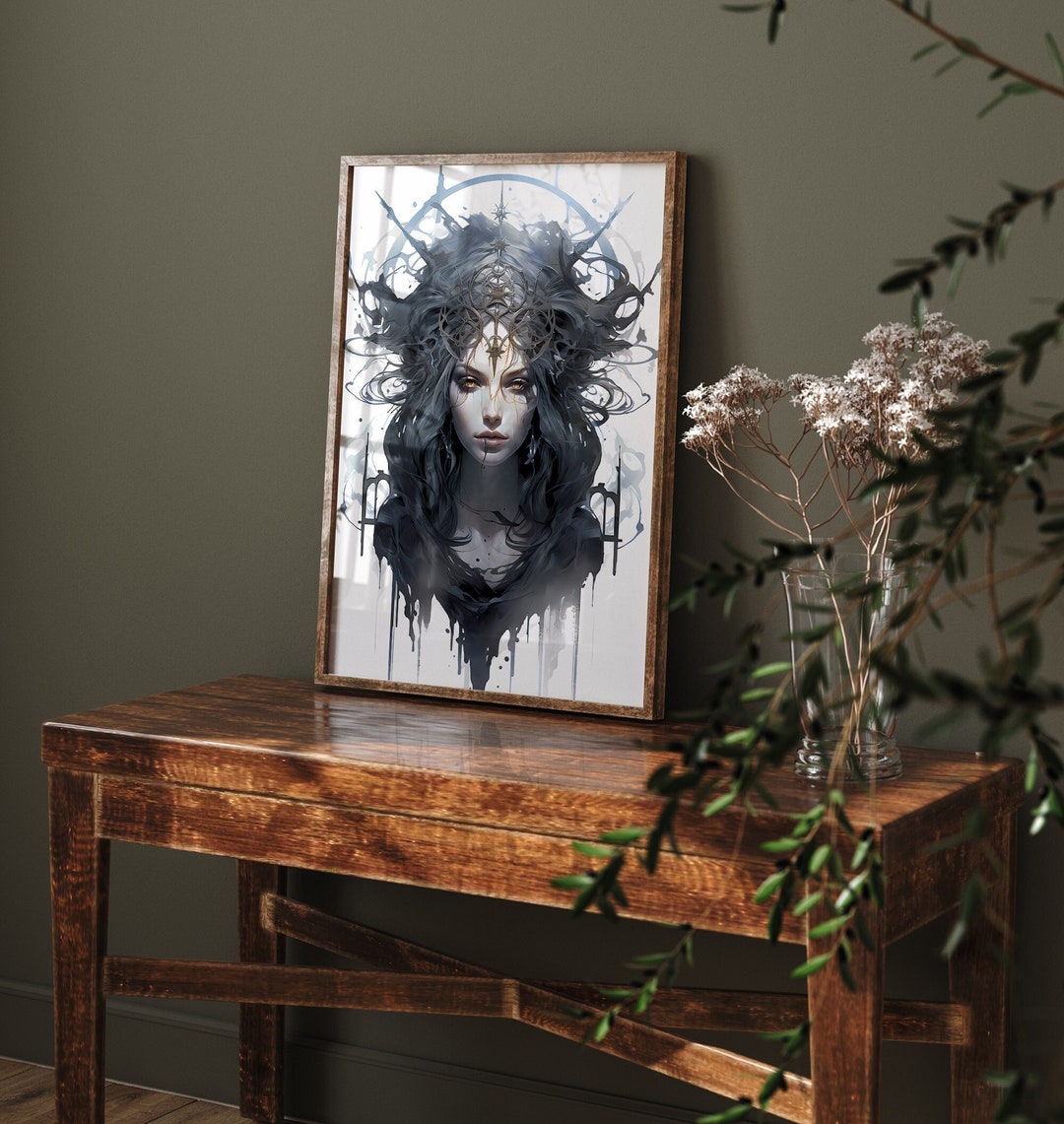 Hecate Premium Matte Poster, Watercolor Style, Greek Goddess of Magic ...
