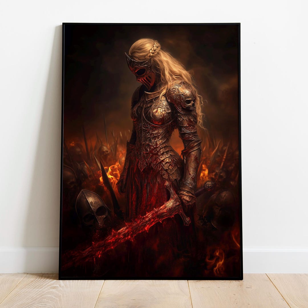 Valkyrie Wall Art, "the Blood of Dusk", Poster or Canvas, Dark Academia ...