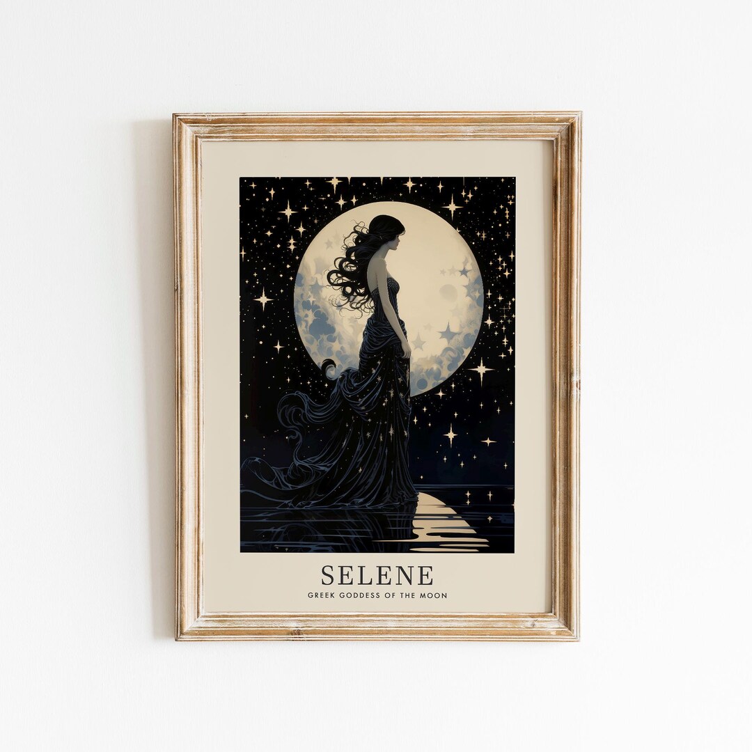 Selene Greek Goddess of the Moon - Moon Goddess Wall Art Greek ...