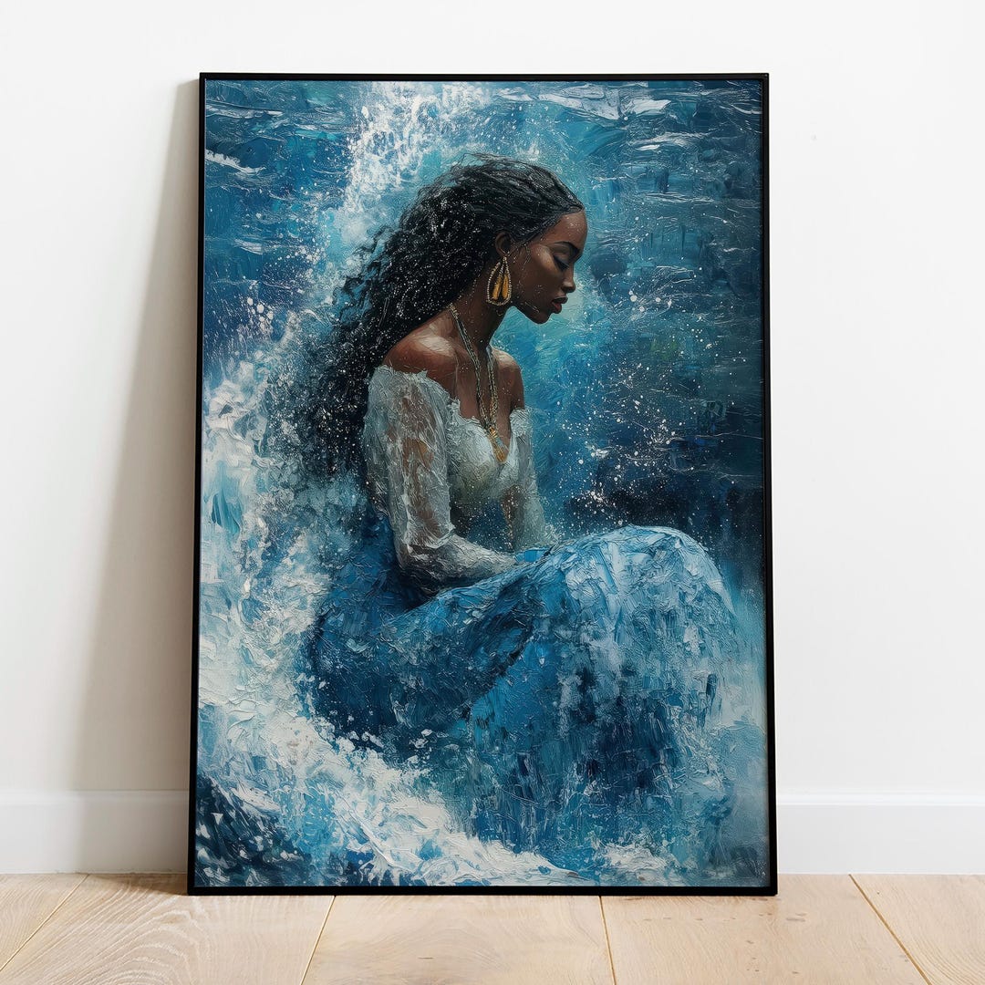 Yemayá Wall Art, African Goddess of the Sea, the Orishas Print ...