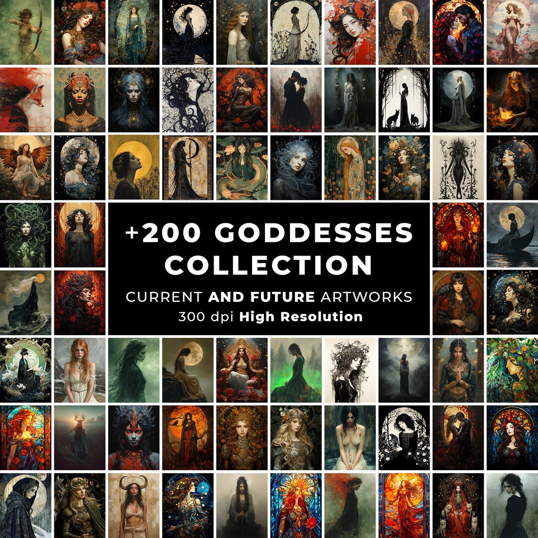 Bundle Goddesses, Divine Feminine Art, Spiritual Wall Art Decor ...