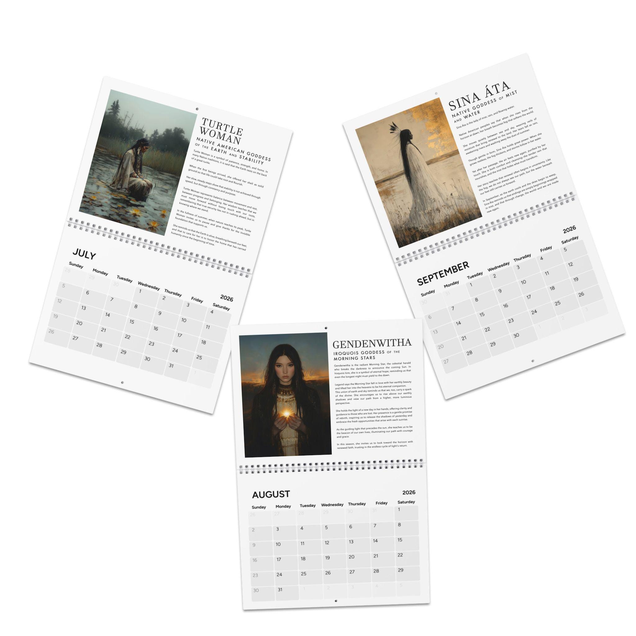 2026 Native American Goddesses Calendar, 2026 Yearly Wall Calendar ...