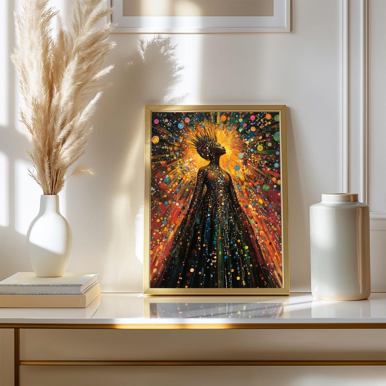 Arte de parede da Deusa Nyamewaa, Deusa Mãe do Céu, Mitologia Africana ...
