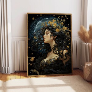 Nyx Greek Goddess of Night Sky, Premium Matte Poster, Mythology Wall ...