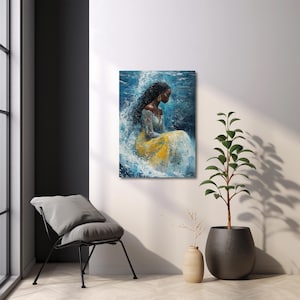 Yemayá Canvas Art, African Goddess of the Sea, Maternal Protector ...