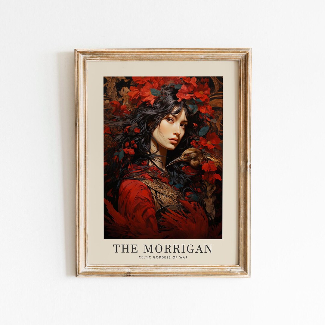 The Morrigan, Celtic Goddess of War, Wall Art, Chromolithograph Style ...